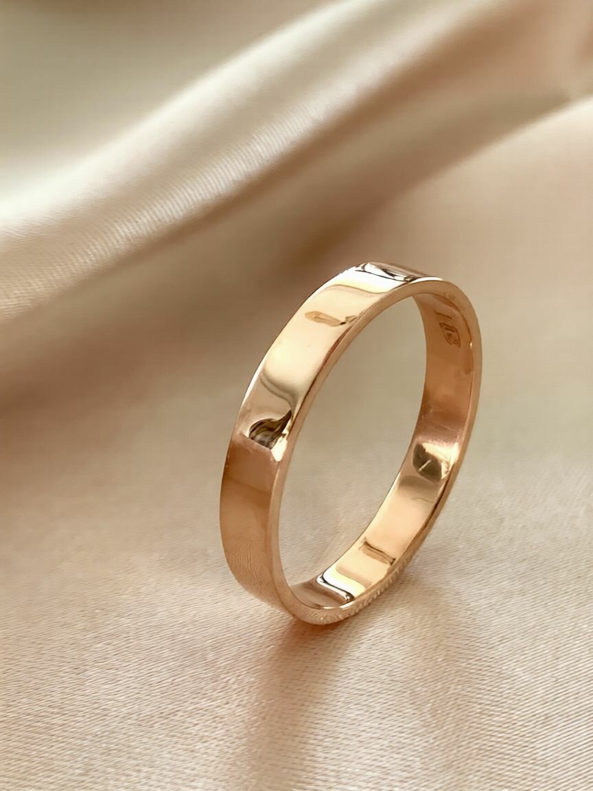 Кольцо обручальное, тонкое, серебро, 925 проба