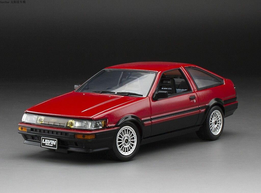 SunStar 1985 Toyota Corolla Levin (AE86) Модель автомобиля в масштабе 1:24, изготовленная из литого под давлением металла