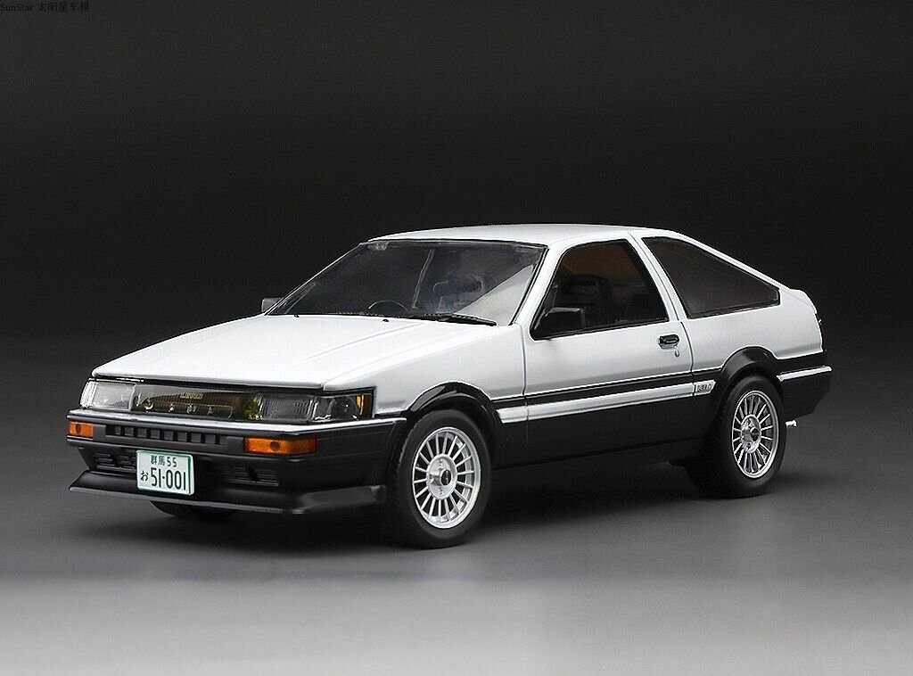 SunStar 1985 Toyota Corolla Levin (AE86) Модель автомобиля в масштабе 1:24, изготовленная из литого под давлением металла