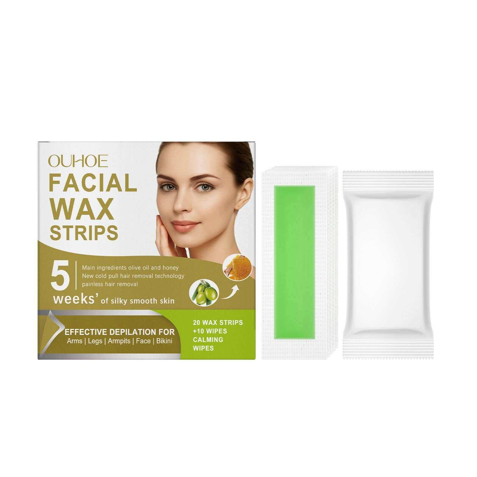 Мягкие полоски для депиляции очищают кожу лица