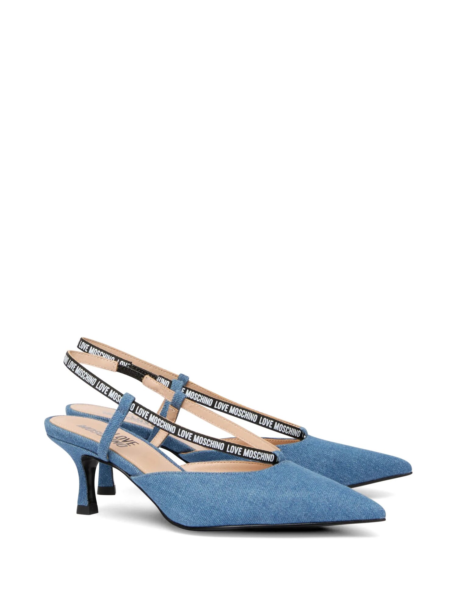 Туфли LOVE MOSCHINO Point toe strap pumps, размер 38, blue — фото 1