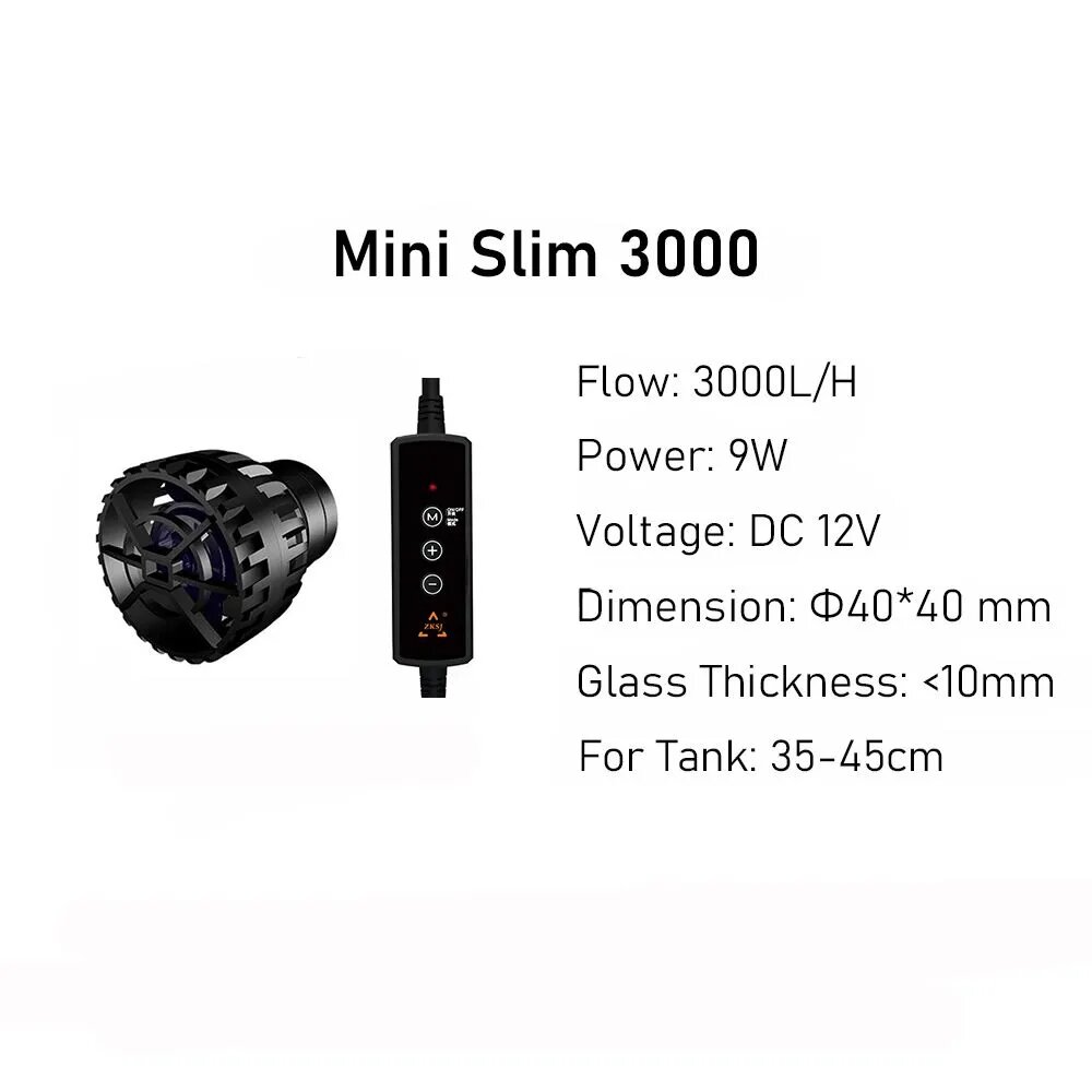 Приложение ZKSJ запрограммировало бесшумный циркуляционный насос DC Slim Pro Mini Aquarium Wave Maker с 6 режимами работы для аквариума