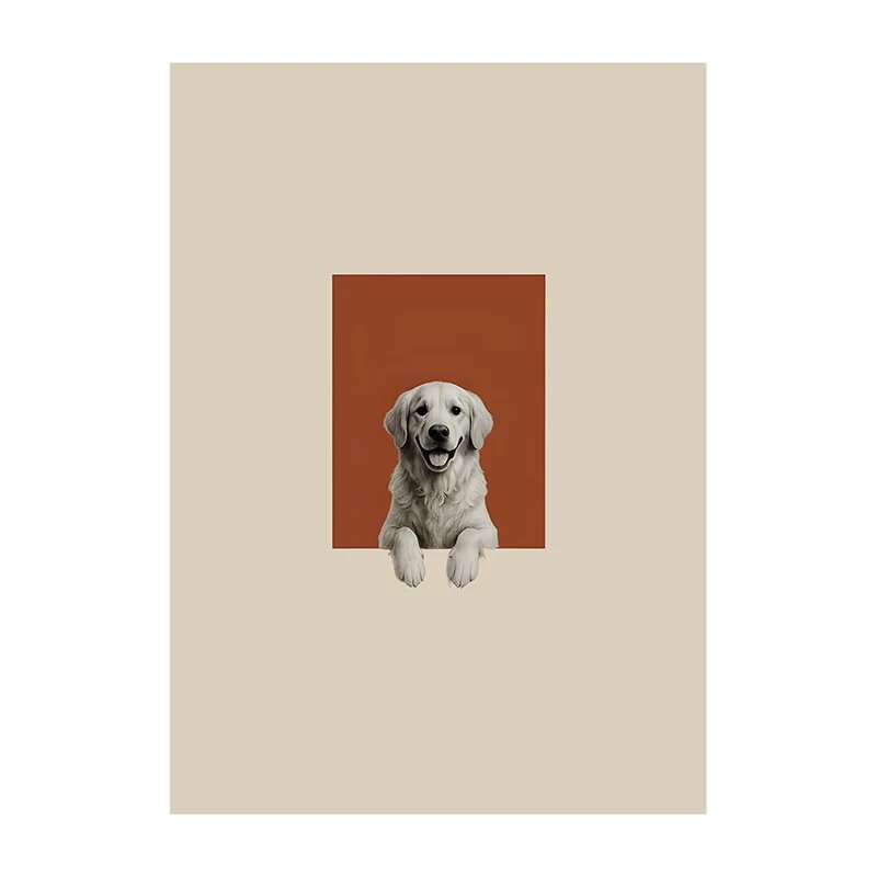 Печать на холсте "Золотистый ретривер", 40x50см, F0143-21