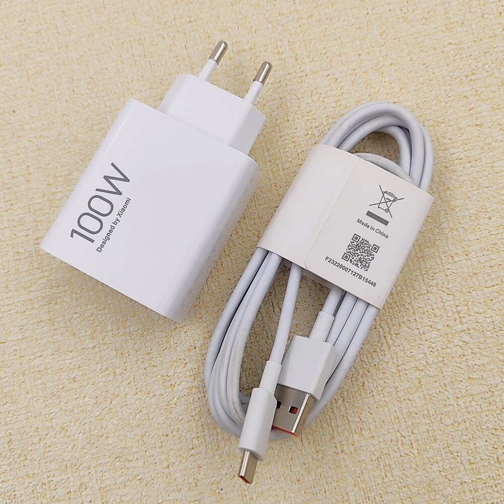 Зарядное устройство Xiaomi Poco X8 Pro Max 100W Turbo Fast Charge, адаптер питания EU and 2M cable