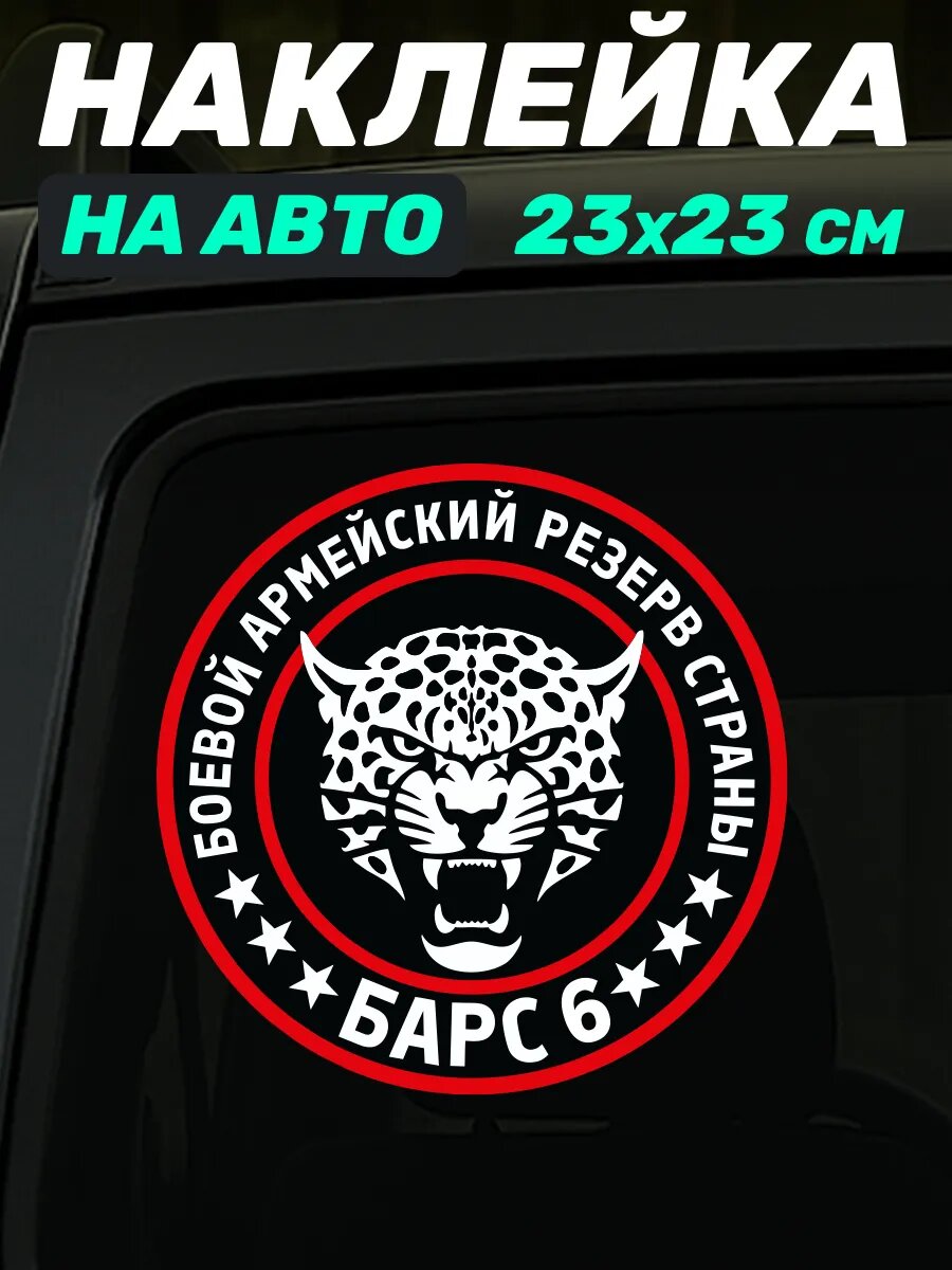 Наклейка на авто военная символика Боевой резерв барс 6