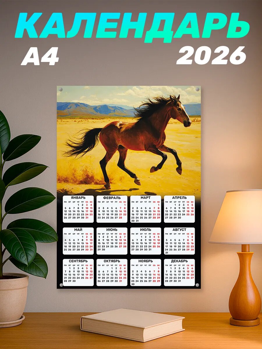 Календарь 2026 настенный Символ года 2026 Лошадь
