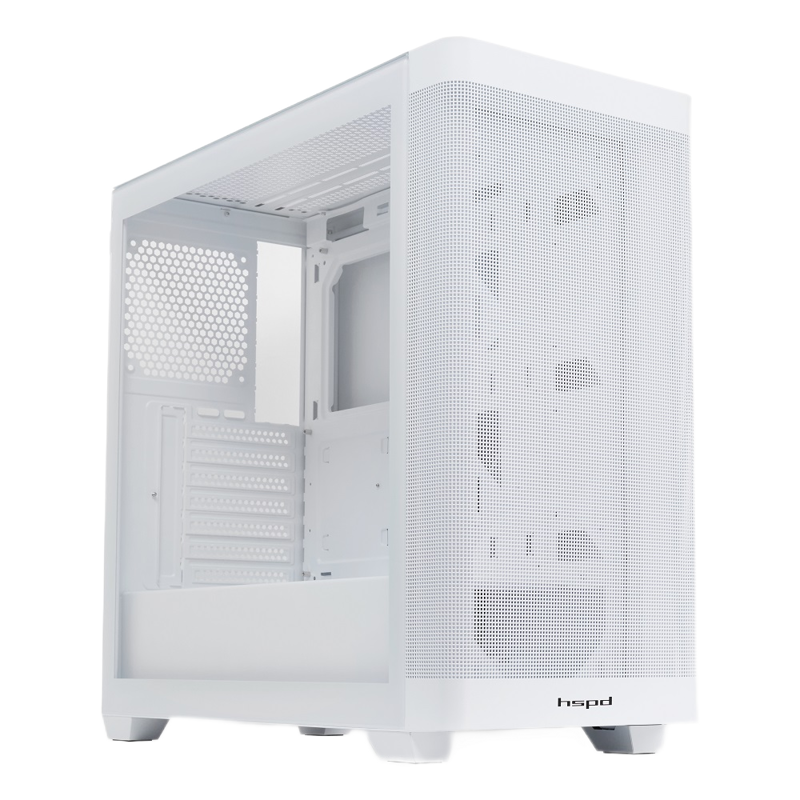 Корпус для ПК HSPD M740, Mesh Mid Tower, белый, E-ATX/ATX/mATX/mITX, USB‑A 3.0, USB‑C 3.0