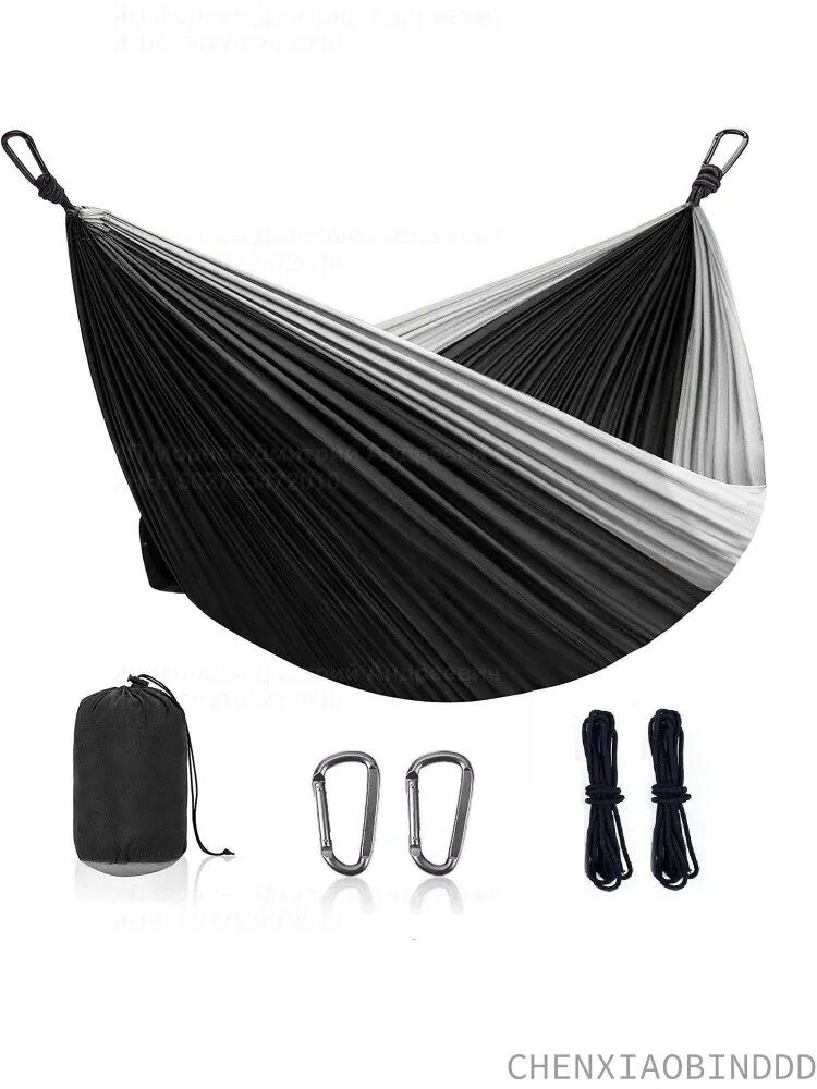 Гамак двухместный, 140х260 см из полиэстера, в комплекте с чехлом, черный