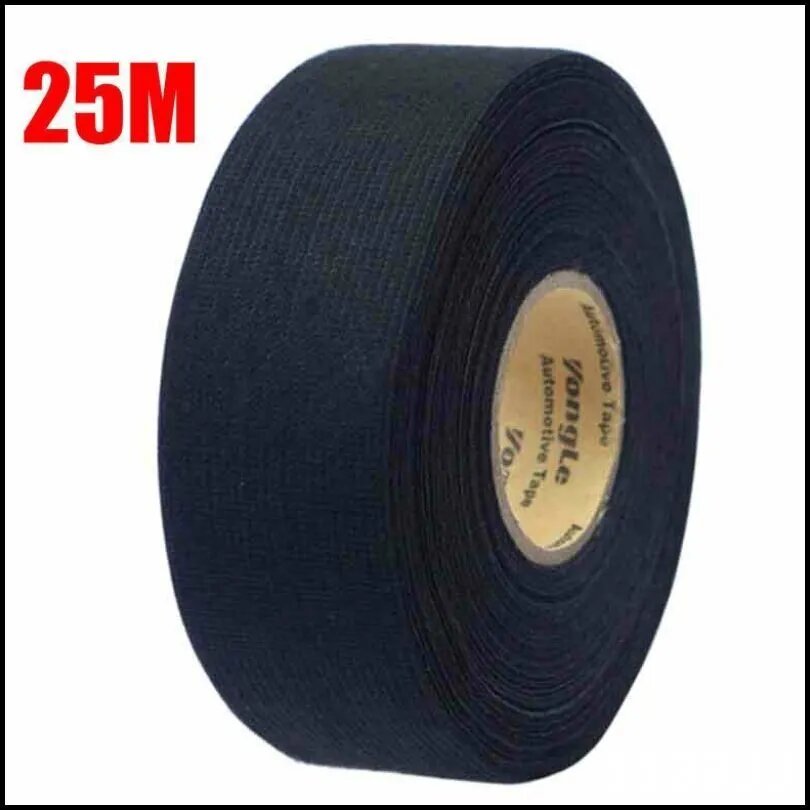 Изолента автомобильная Yongle 30 мм 25 м черная, шумоизоляционная