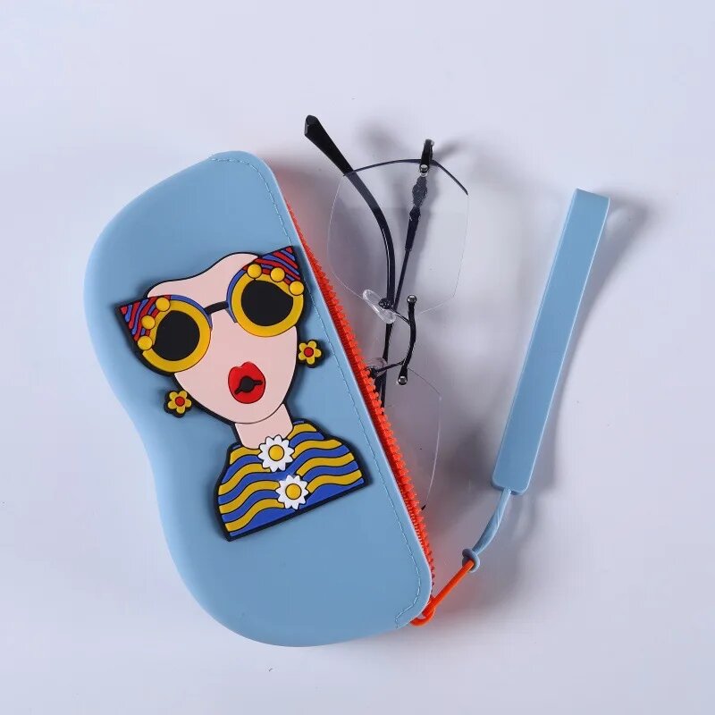 KLASSNUM Портативный силиконовый чехол для очков Blue 1