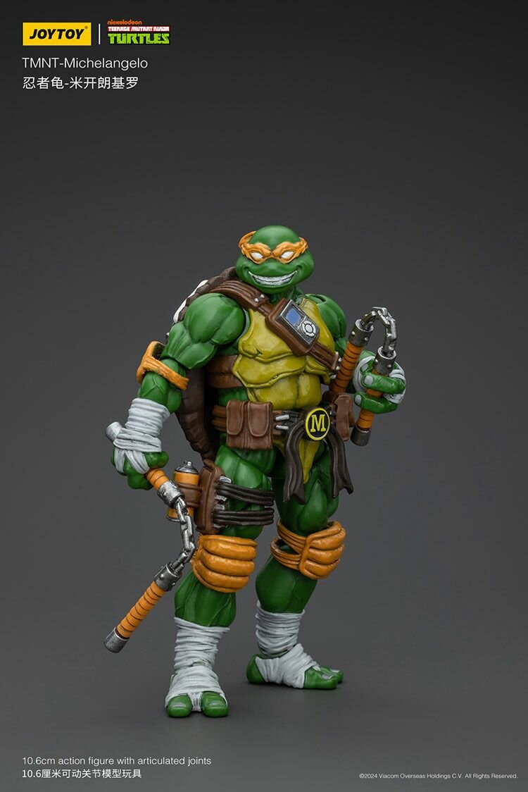 Аниме фигурки TMNT JOYTOY 1/18 Michelangelo Подарки-игрушки