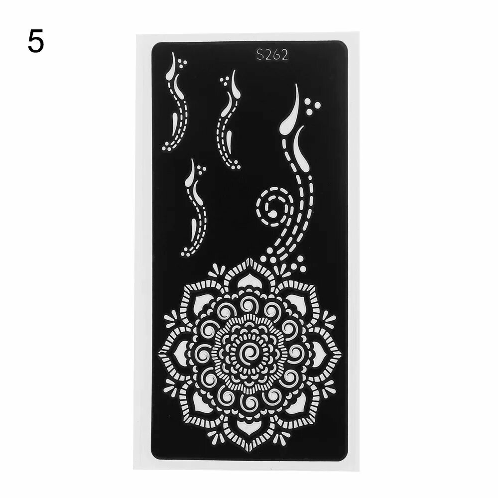 Трафарет для хны S262-1pc, цветок, ПВХ