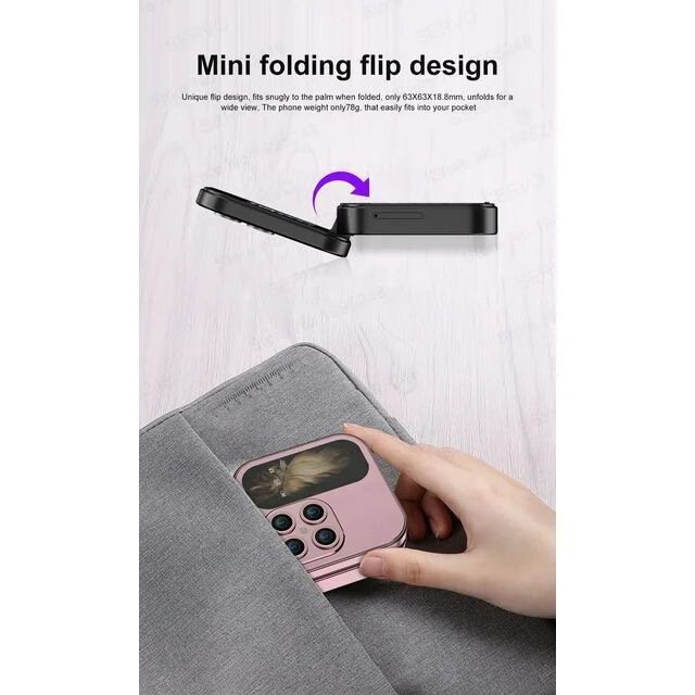I17pro flip phone неинтеллектуальный складной кнопочный телефон для пожилых людей 2G мобильный телефон с несколькими языками, Мобильный телефон КА , фиолетовый
