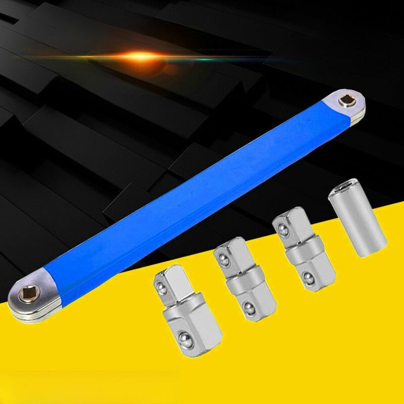 Универсальный многофункциональный разъемный гаечный ключ, ротативный двухцелевой со смещением и адаптерным втулочным вложением