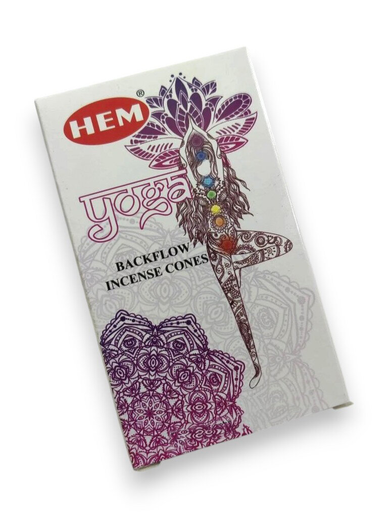 YOGA Backflow Incense Cones, Hem (йога благовония пуля стелющийся дым, Хем), уп. 10 конусов.