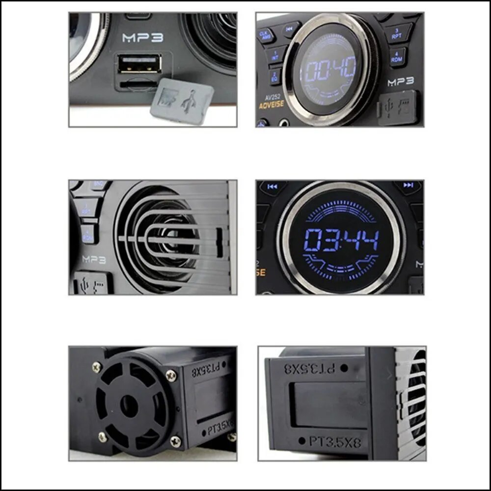 Мотоакустика AV252 AOVEISE MP3 Player Bluetooth USB AUX SD Радио Цифровой дисплей — фото 1