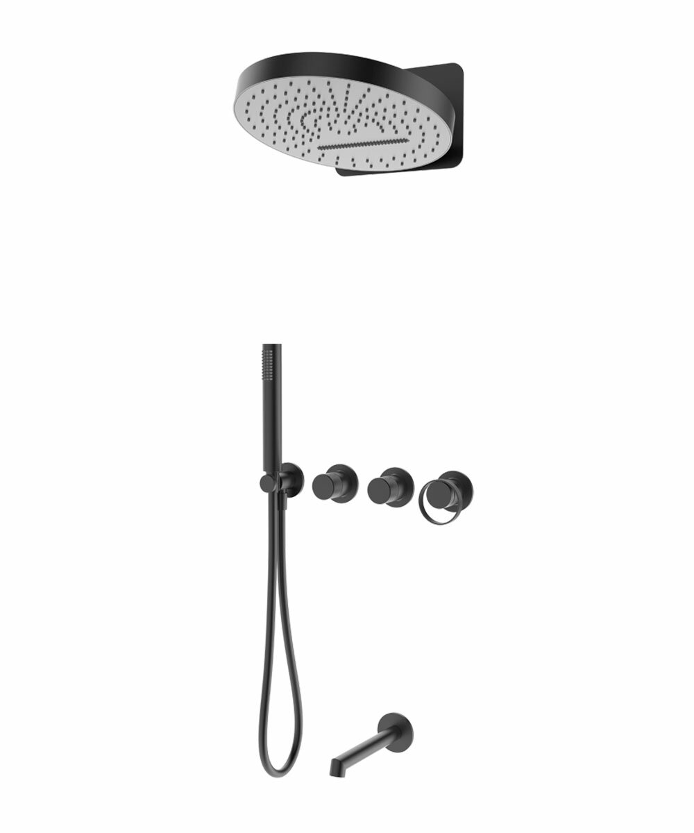 Встраиваемая душевая система с тропическим душем Ganzer GZ19168-Q графит