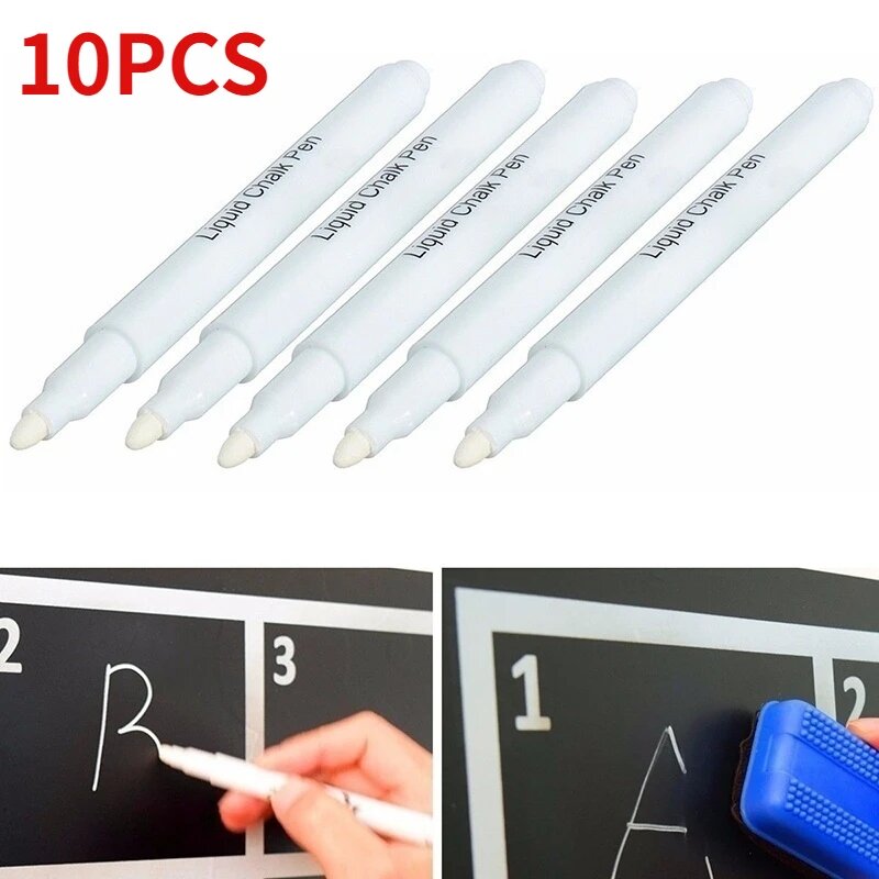 Жидкие меловые маркеры белые набор из 10 штук