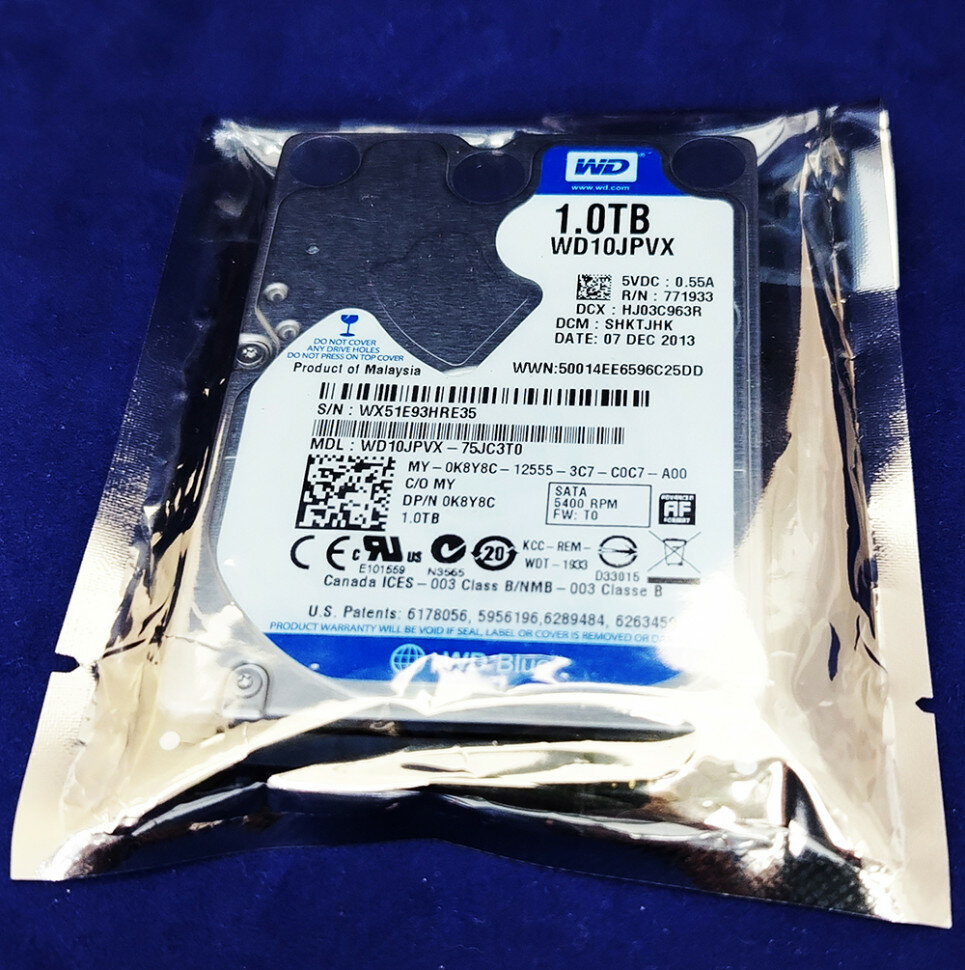 Жесткий диск Western Digital WD WD10JPVX, 1 ТБ