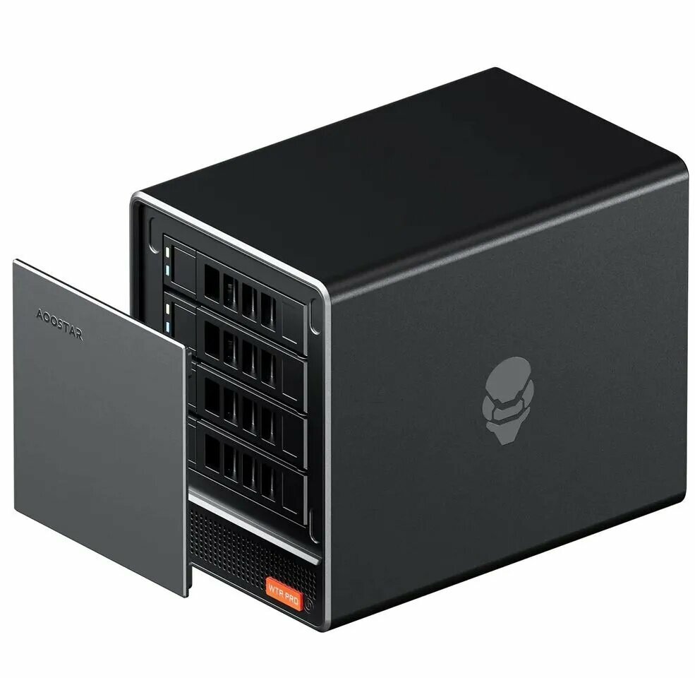 AOOSTAR Мини-ПК AOOSTAR WTR PRO с 4-х отсеками Nas (AMD Ryzen 7 5825U, RAM 16 ГБ, SSD 1024 ГБ, AMD Radeon, Windows 11 Pro), AOOSTAR WTR PRO, черный