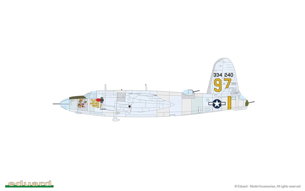 Сборная модель самолета Eduard B-26B/C Marauder Miss B. Havin', масштаб 1:72 — фото 1