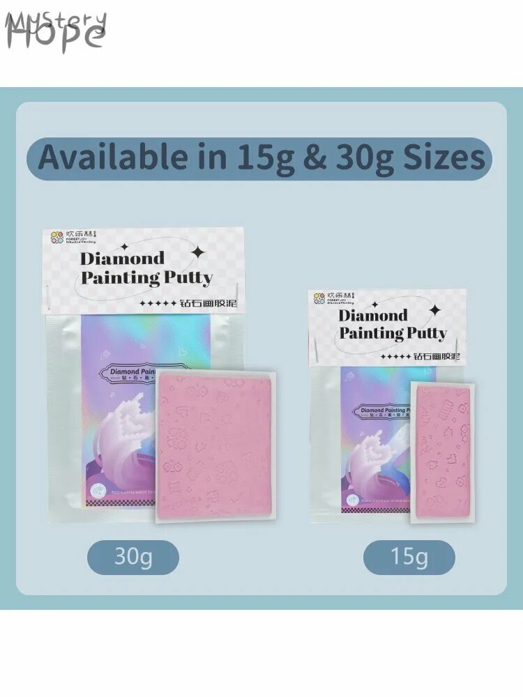 Клей-паста для алмазной вышивки (Diamond Painting Putty) 30г, суперлипкий розовый пластилин для страз, аксессуар для алмазной мозаики