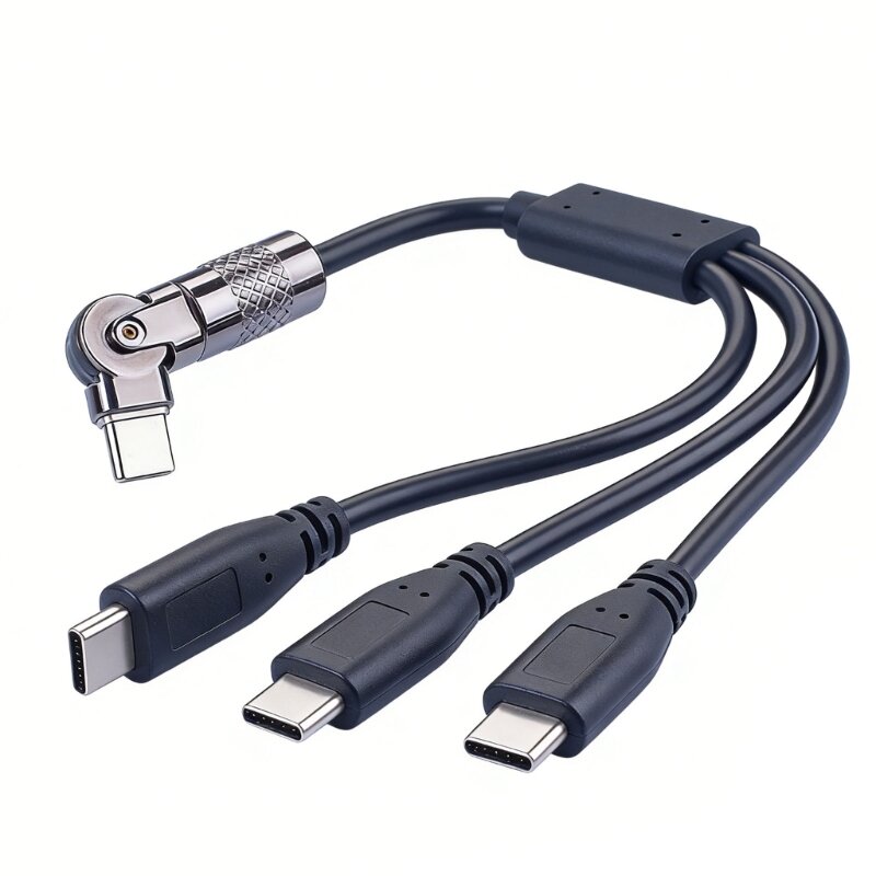 Поворотный на 180 градусов USB C разветвитель от 1 штекера до 3 штекеров Type C Разветвитель-адаптер Кабель для передачи данных для смартфона