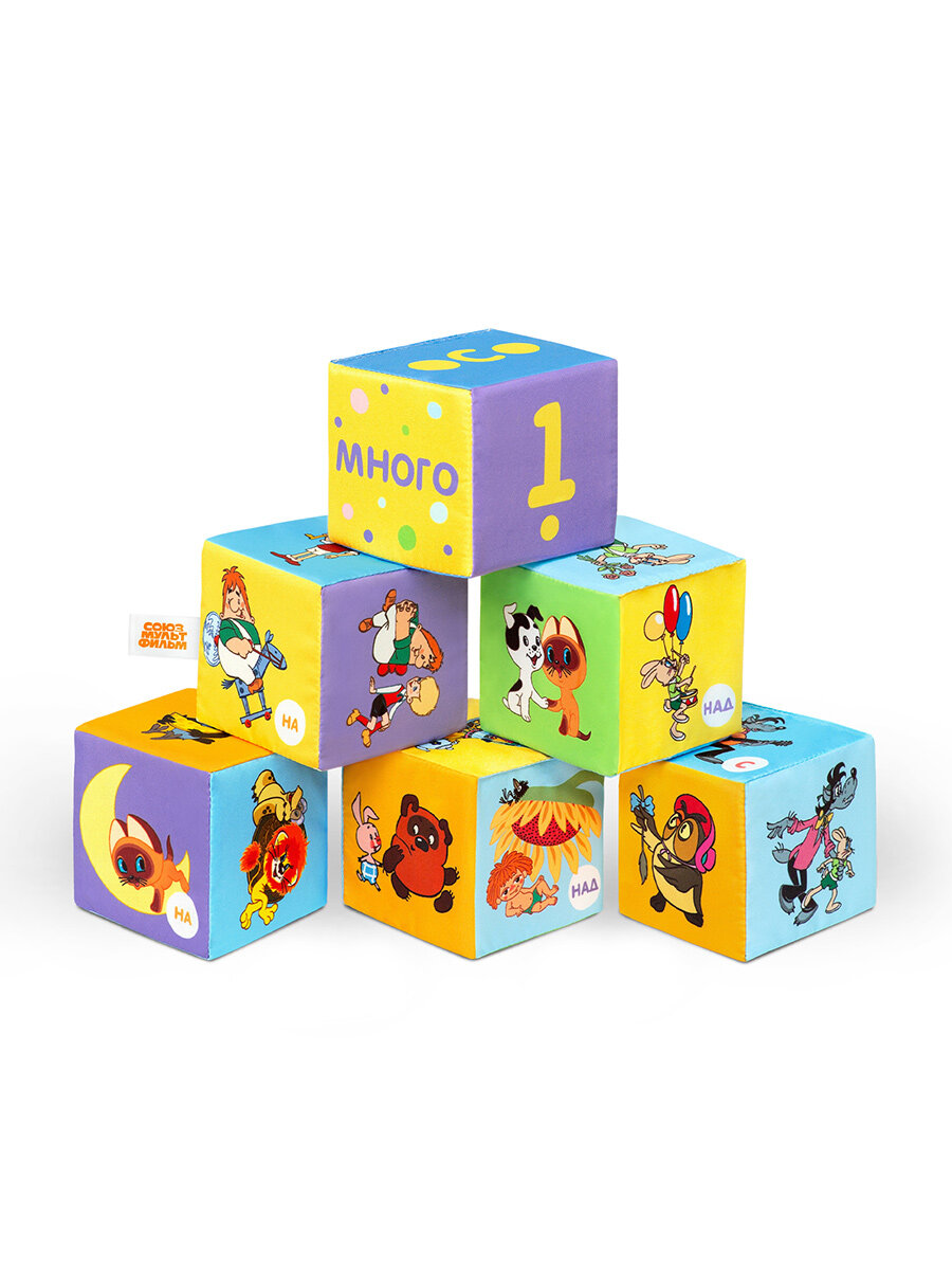 Мякиши Игрушка мягкие кубики МультЛогика 6 кубиков 8х8 см 943 с 6 месяцев