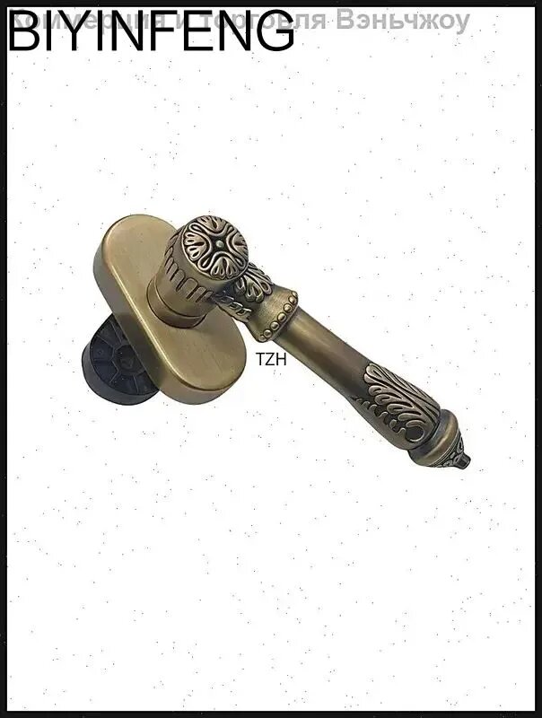 Винтажная латунная трехмерная рельефная ручка для дверей и окон, 43 мм, поворотная