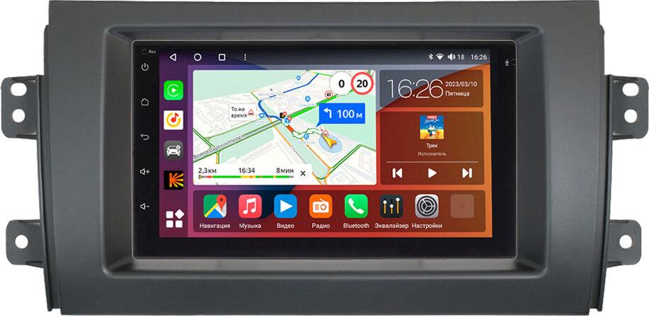 Магнитола в штатное место 2 din Suzuki SX4 2006-2014 Canbox H-Line 4477-RP-SZSX4-44 на Android 10 (4G-SIM, 4/32, DSP, QLed)