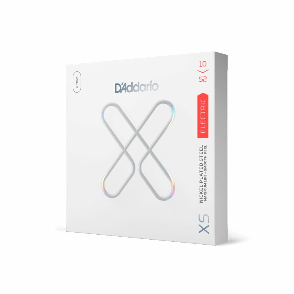 XSE1052-3P XS Nickel Струны для электрогитары, никелированные, 10-52, 3 комплекта, DAddario