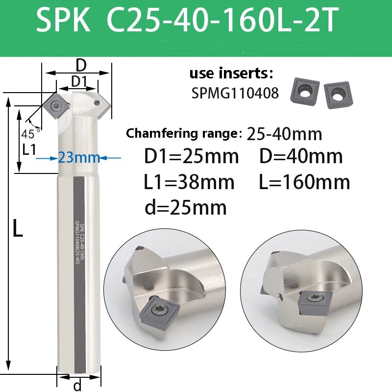Держатель фрез OYYU SPK C25-40-160L-2T, L=160мм