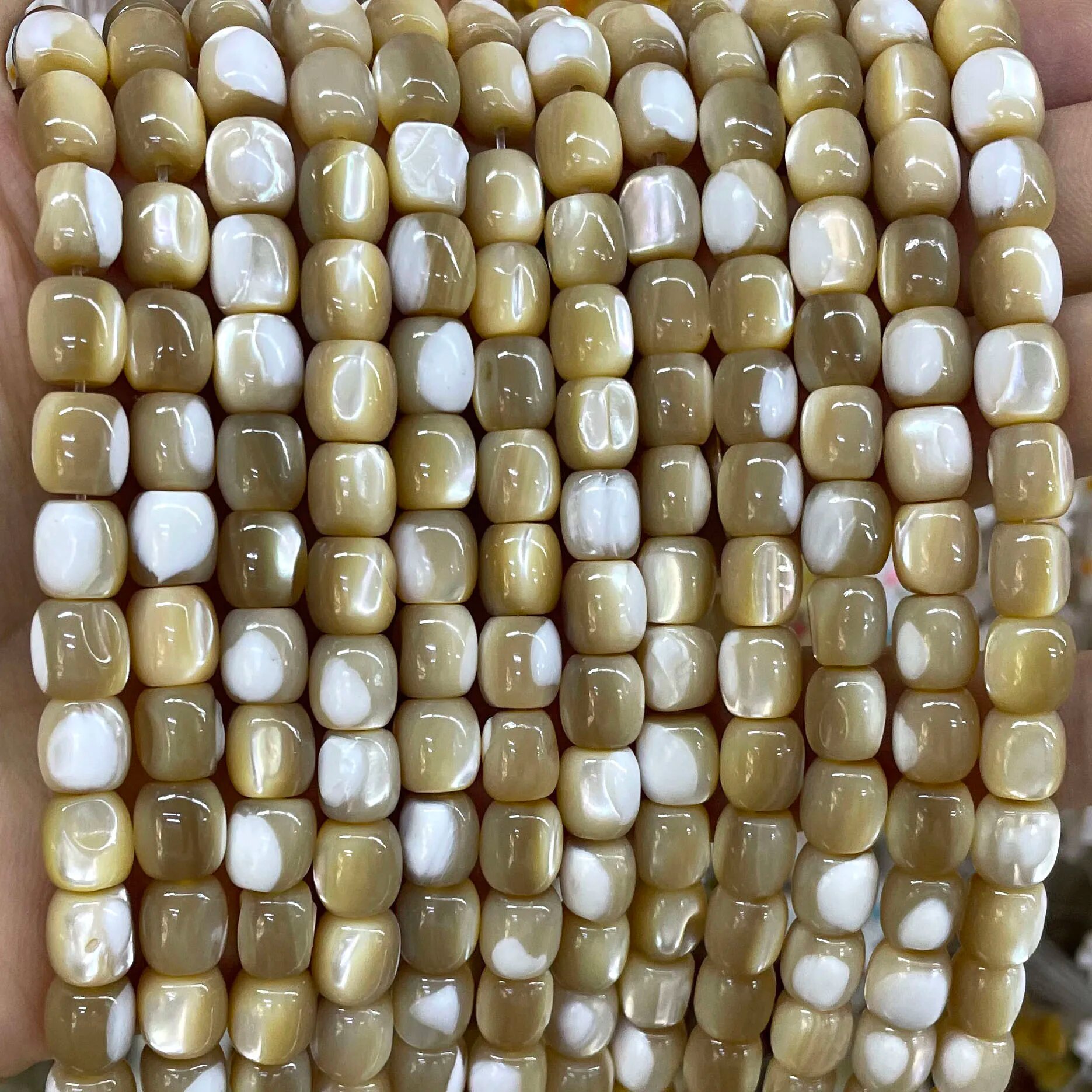 Бусины из перламутра SYSRXLR 6x6 мм, 8x8 мм 6X6MM About 30 PCs, черный