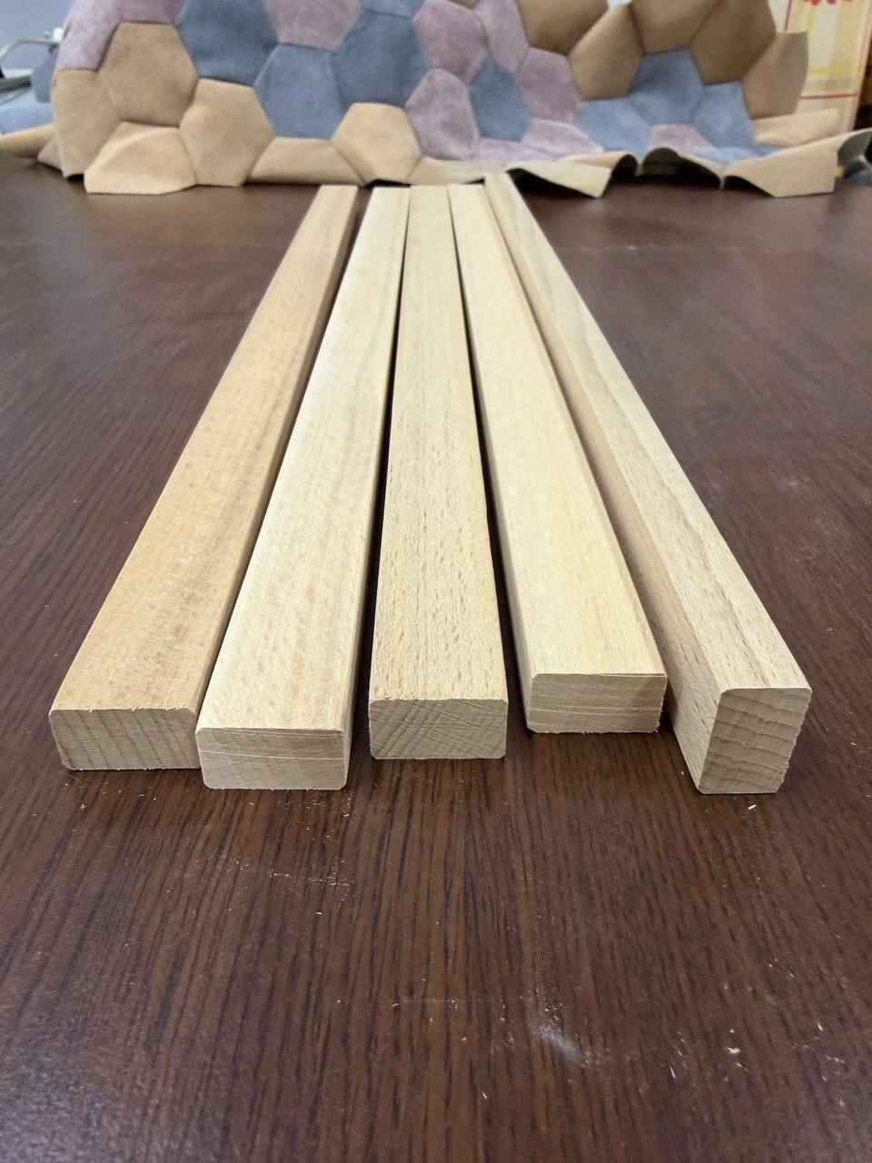 Брусок строганный, шлифованный, Бук сорт Экстра 500х25х15 мм (5шт), заготовка для творчества, хобби и поделок