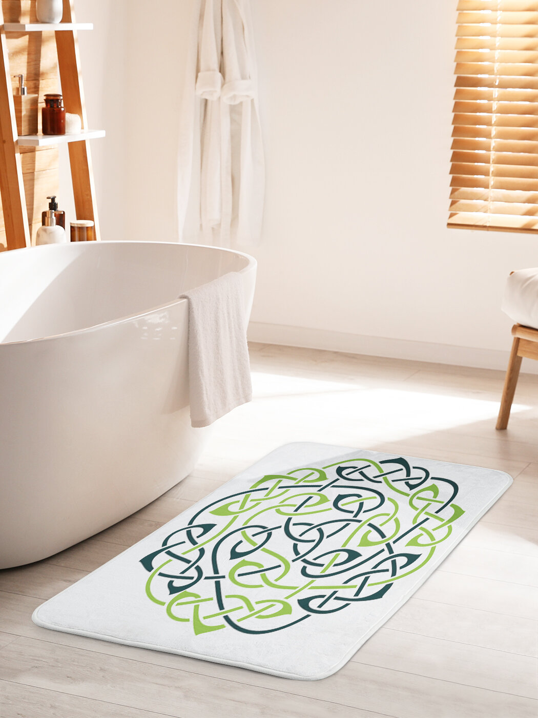 Коврик для ванной комнаты и туалета противоскользящий "Занимательное плетение" 60х100 см, JoyArty
