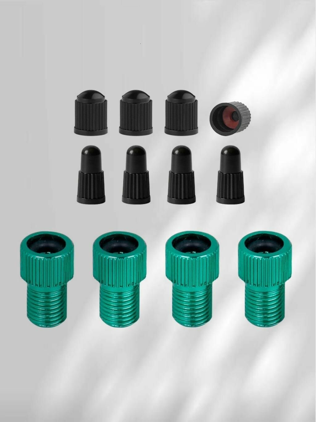 Адаптеры Presta Schrader (4 шт.), Зеленый