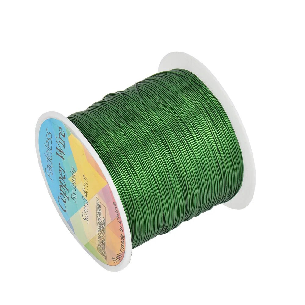 Медная ювелирная проволока 0,3 мм, 0,4 мм, 0,5 мм Зеленый, 24Gauge(0.5MM) 62M, Green