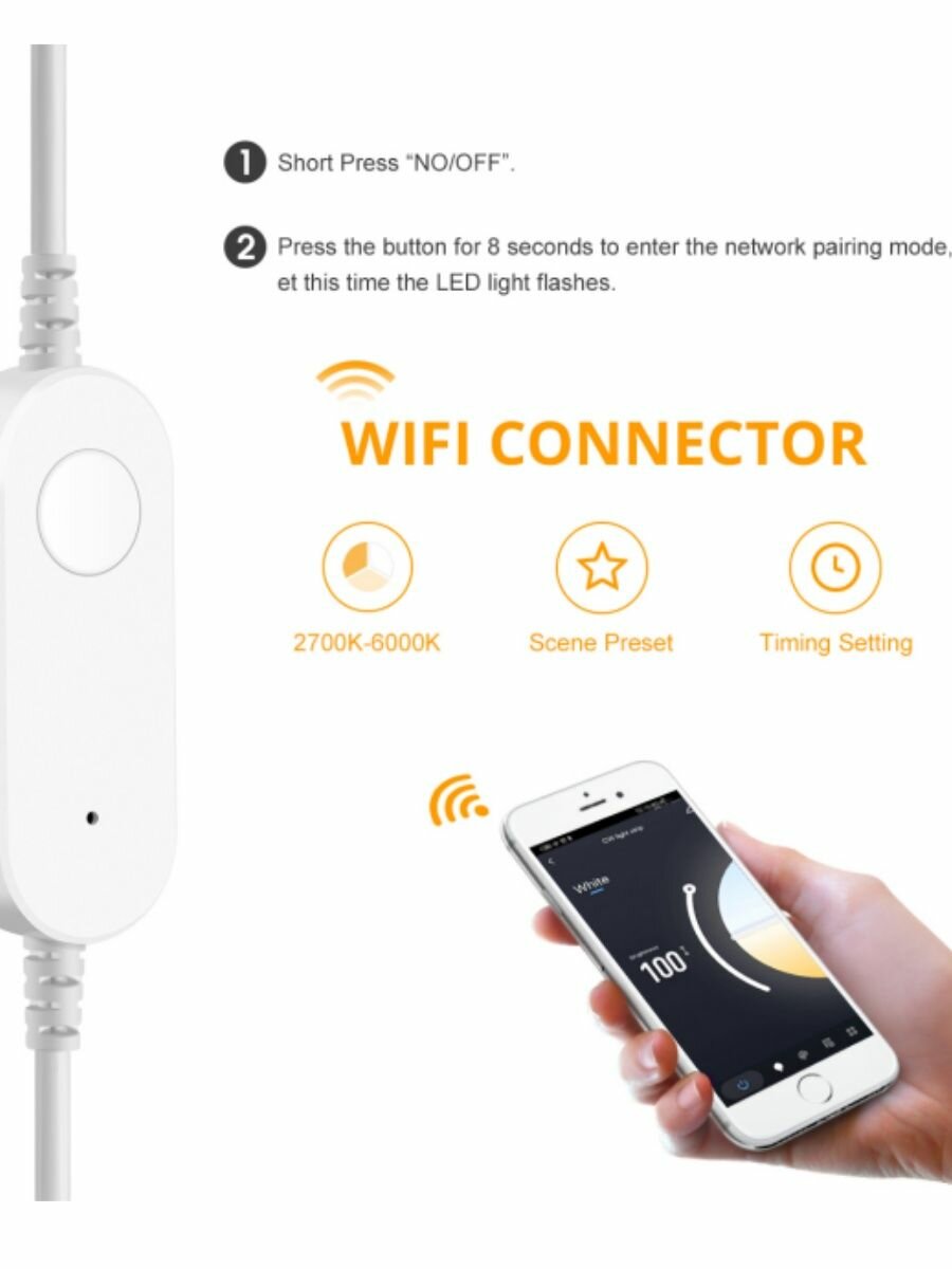 Умная LED-лента Tuya WiFi COB CCT DC24V 3M/5M регулируемая цветовая температура 2700K-6500K, синхронизация с Alexa/Google Home, подсветка для дома и интерьера