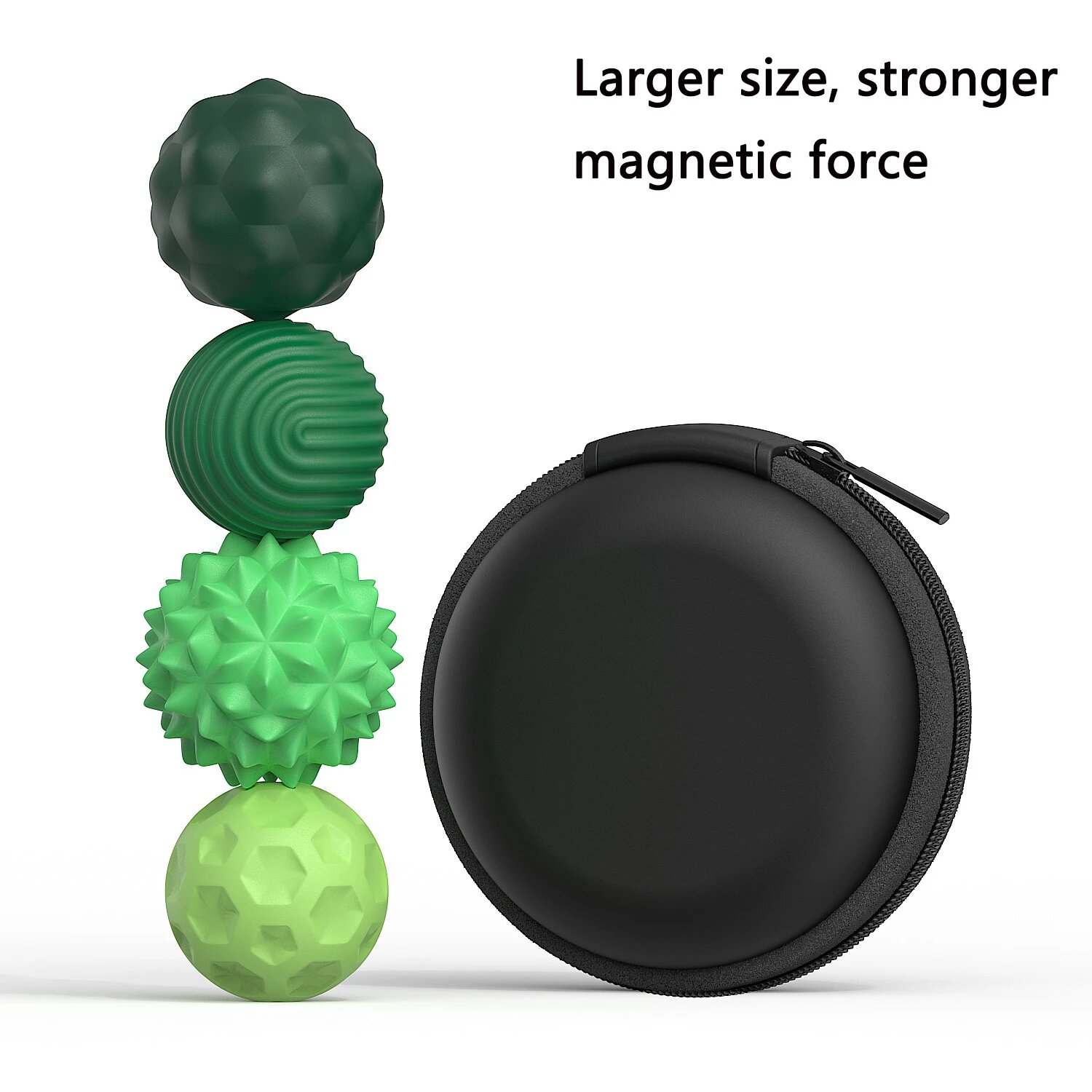 Магнитный силиконовый спиннер для взрослых и подростков Черный, Upgrade Green 4Pcs