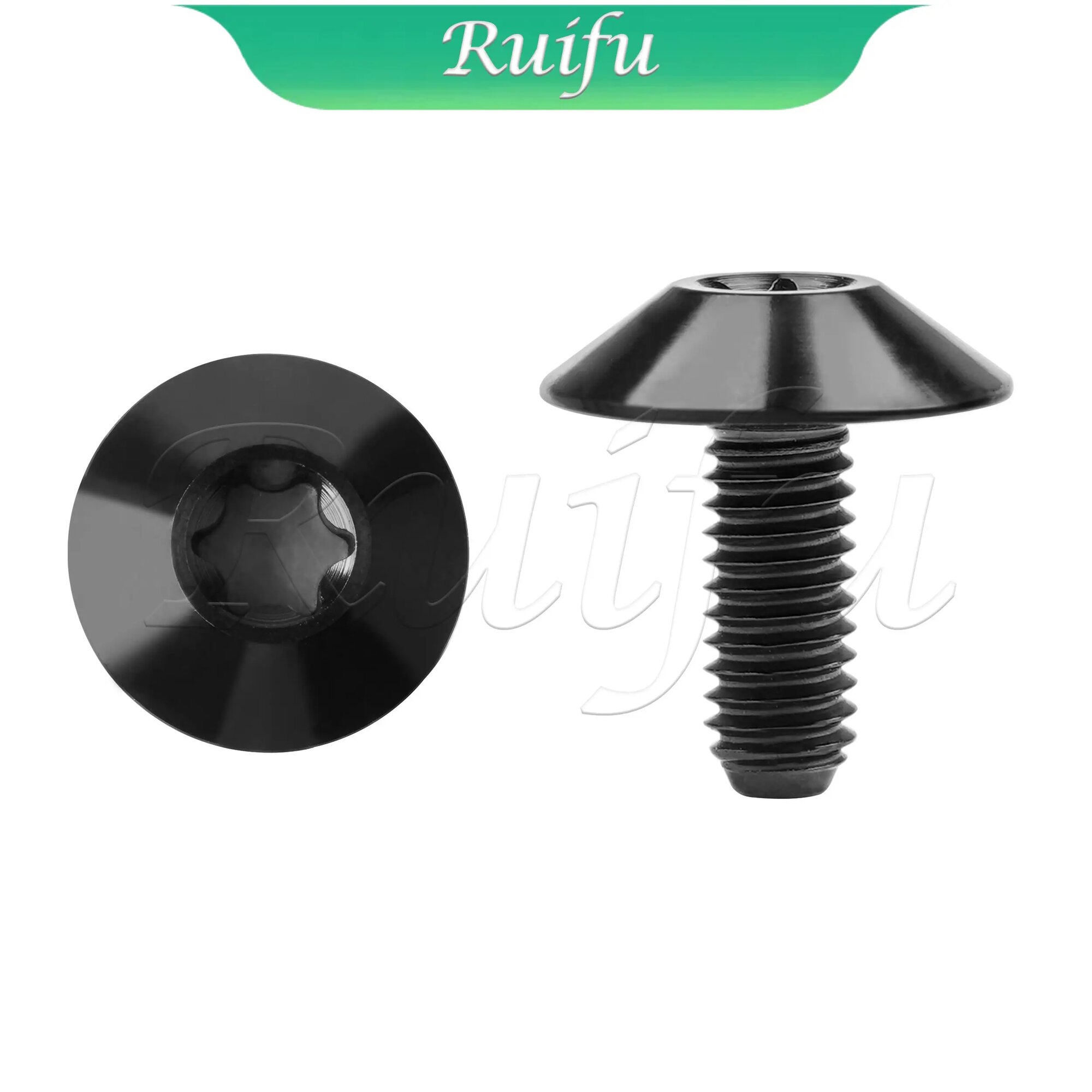 Титановые болты Ruifu M4 M5 M6 Torx М6, Black B, 10 мм