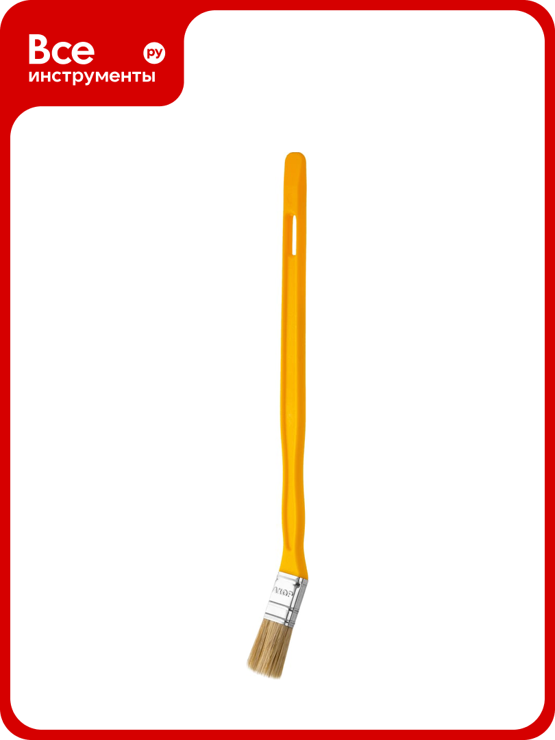 Кисть плоская универсальная Акор, ширина 25 мм, толщина 10 мм, удлиненная изогнутая ручка, Эксперт 140 10 325