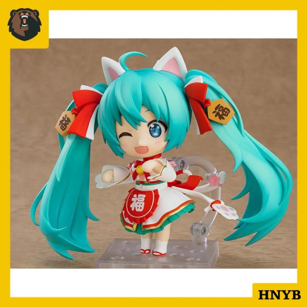 Фигурка вокалоид: Мику Хацунэ / VOCALOID Miku Hatsune Maneki Miku Ver. Нендороид Подарок для фаната (10 см) 1777