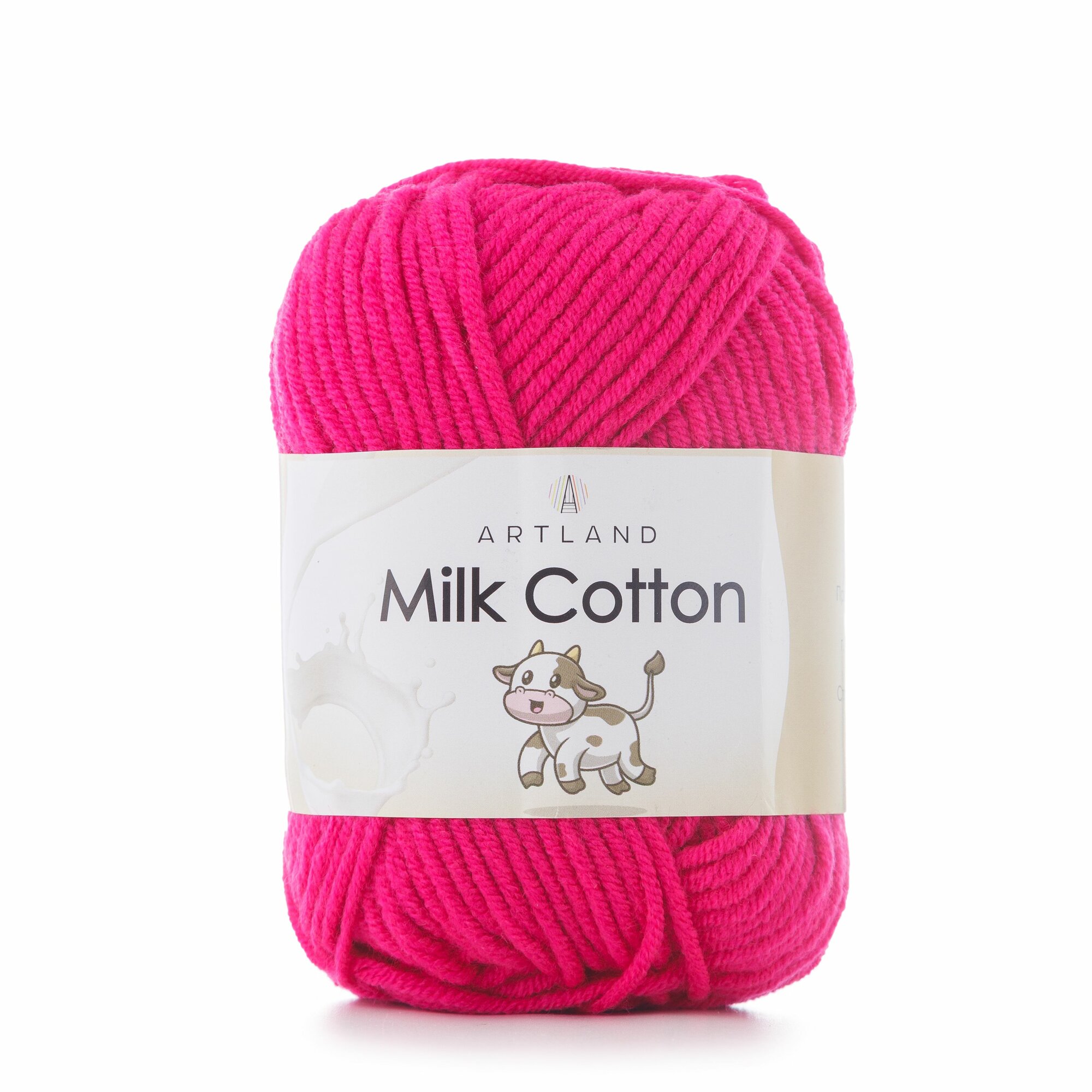 Пряжа для вязания Milk Cotton Artland 2 мотка (100 м, 50 гр), цвет 08 фуксия