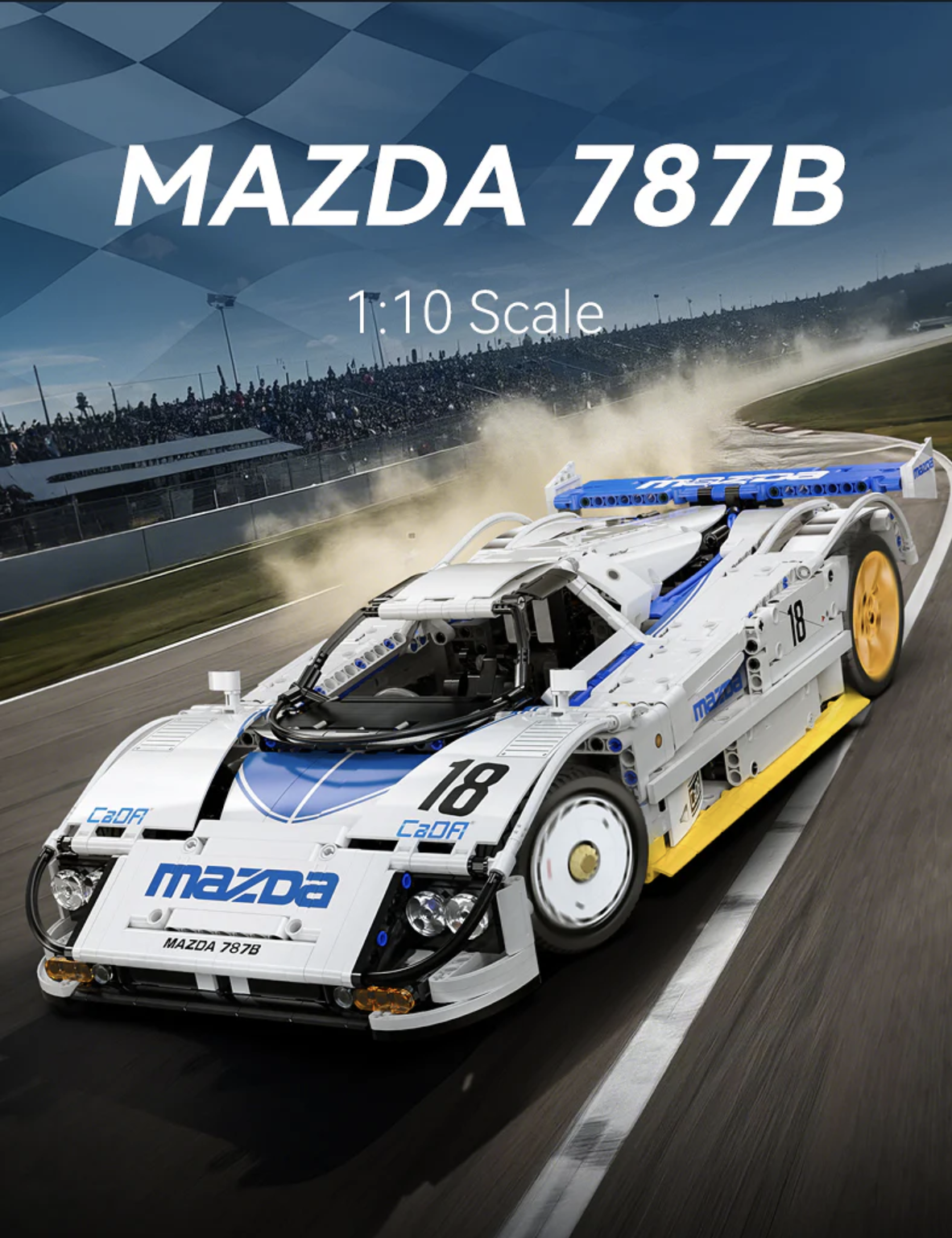 Конструктор CaDA C63007 Mazda 787B Ле-Ман, радиоуправляемая версия 1:10, 1797 деталей, официальная лицензия, 8+