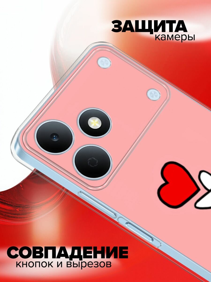 Силиконовый чехол на Realme Note 80 / Реалми Нот 80 с принтом Сердечки — фото 1