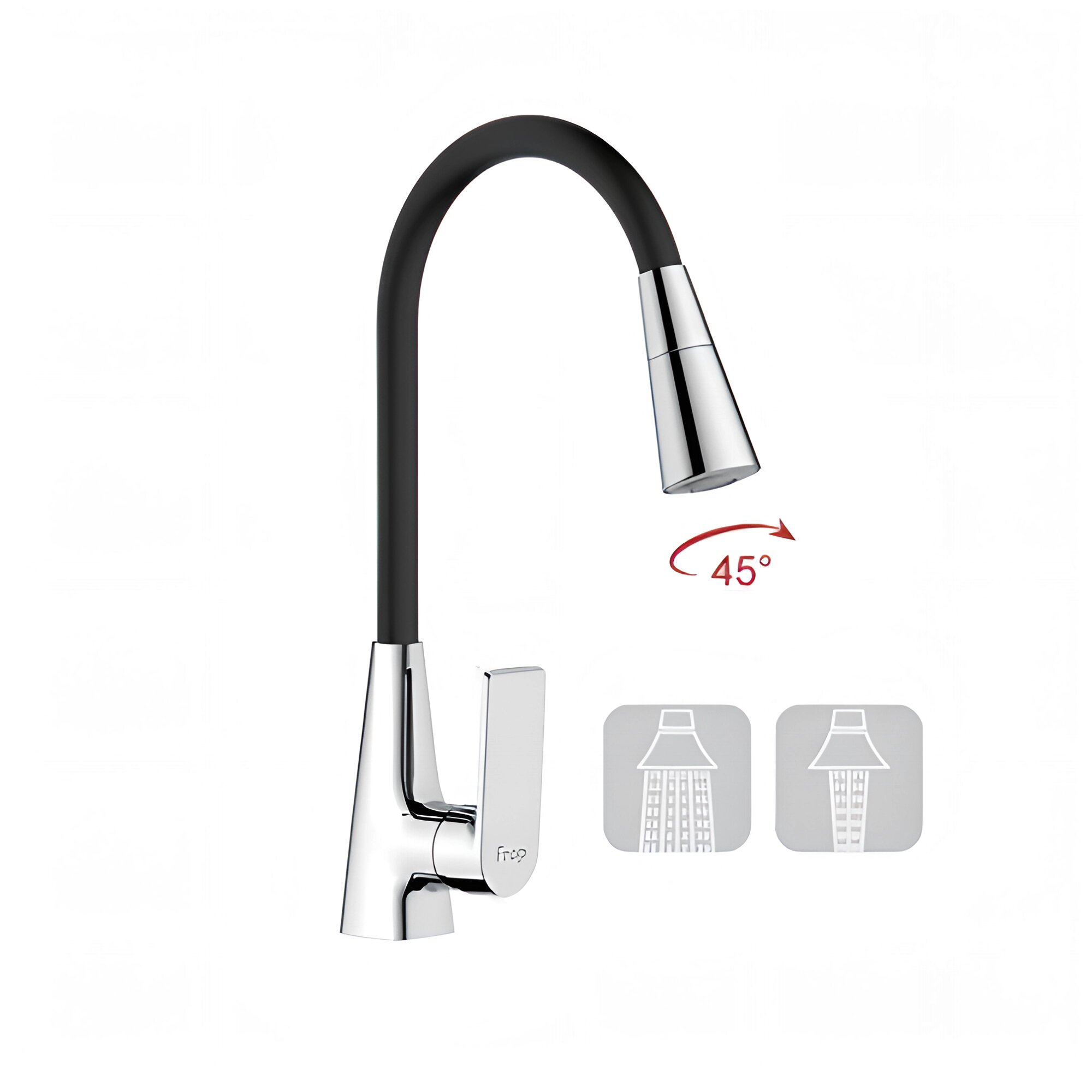 Смеситель для кухни с гибким изливом Frap F4471 хром