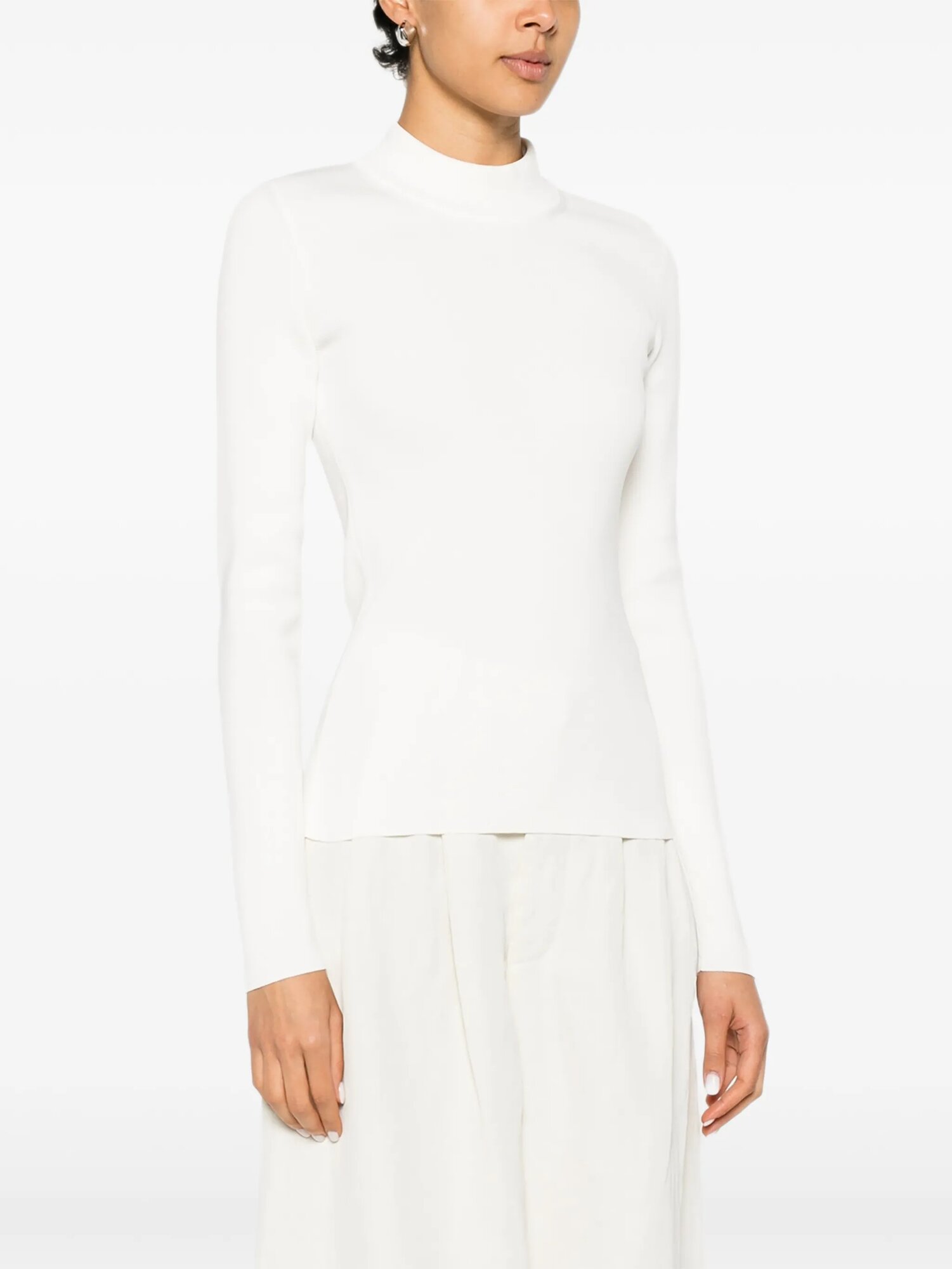 Свитер Jil Sander Ribbed-knit mock-neck sweater, размер 44, , белый — фото 1