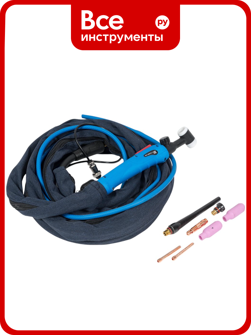 Горелка сварочная TIG WGT-17V 4 м, 150 А SOLARIS WGT-17V425, для установки на аппараты