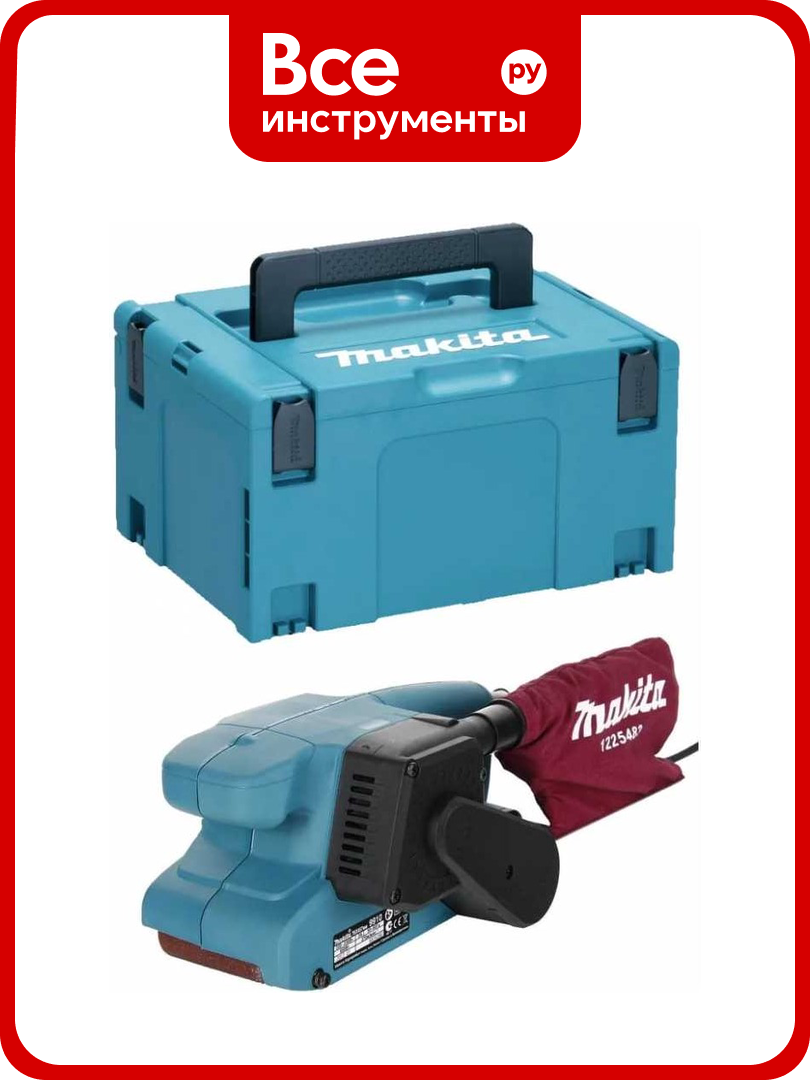 Машина шлифовальная ленточная Makita 650Вт 76х457мм 270 об/мин. Makpac 3 9910J