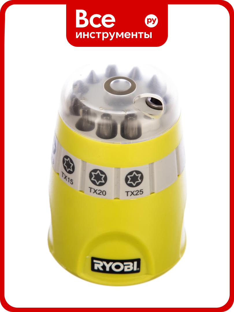 Набор бит Ryobi RAK10SD, односторонние стальные биты Phillips и Pozidriv, в пластиковой сумке‑чехле для шуруповерта